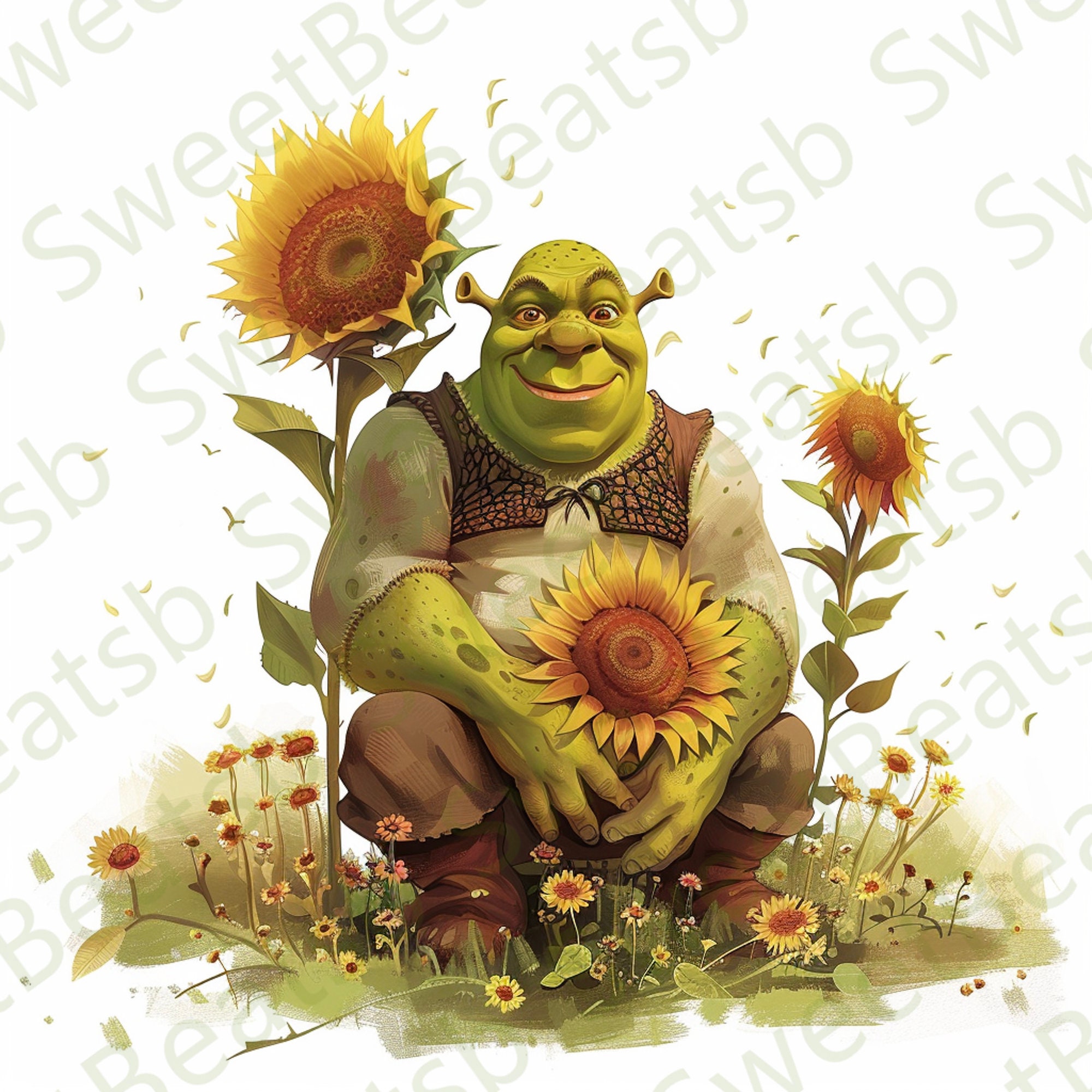 Cute Shrek Png, Sunflower Clipart, Funny Shrek, PNG Movie Image ...