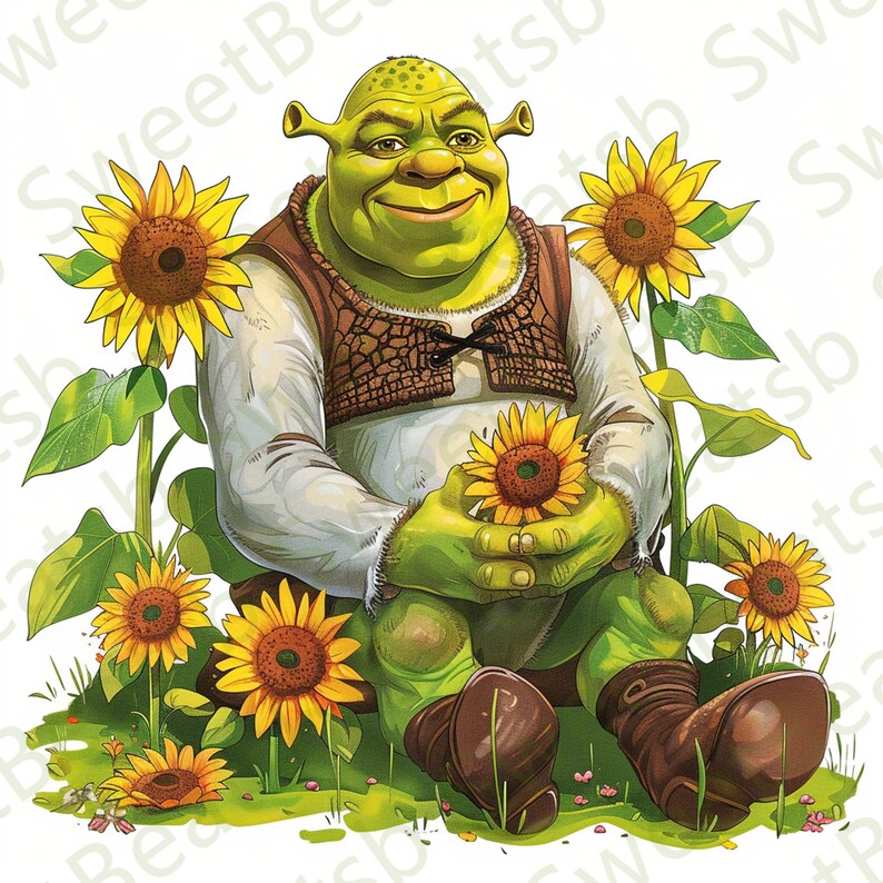 Cute Shrek Png, Sunflower Clipart, Funny Shrek, PNG Movie Image ...