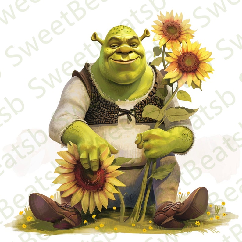 Cute Shrek Png, Sunflower Clipart, Funny Shrek, PNG Movie Image ...