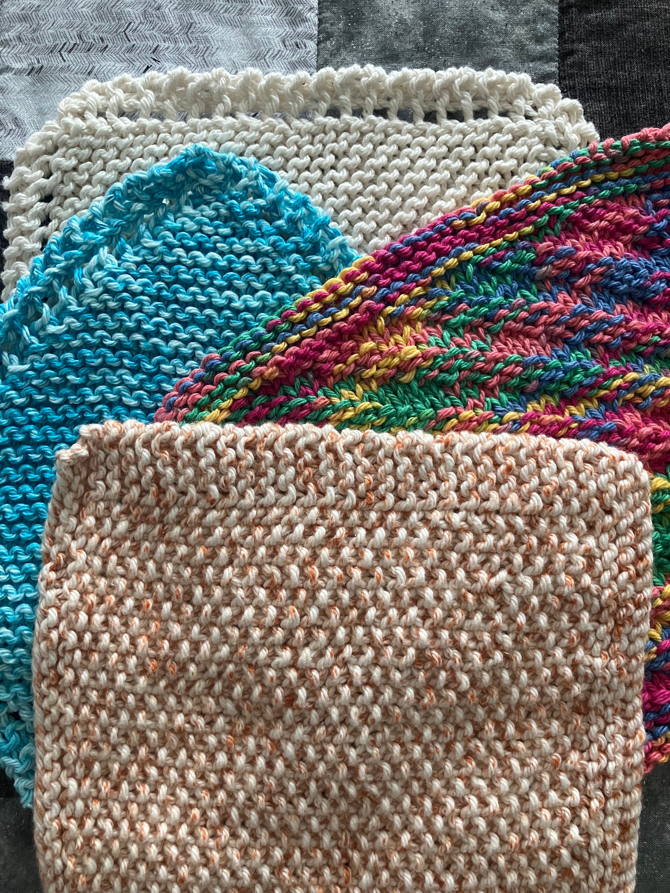 Knitted Dishcloth Knitted Cloth Knit Dishcloth Grandmas Favourite 100% ...