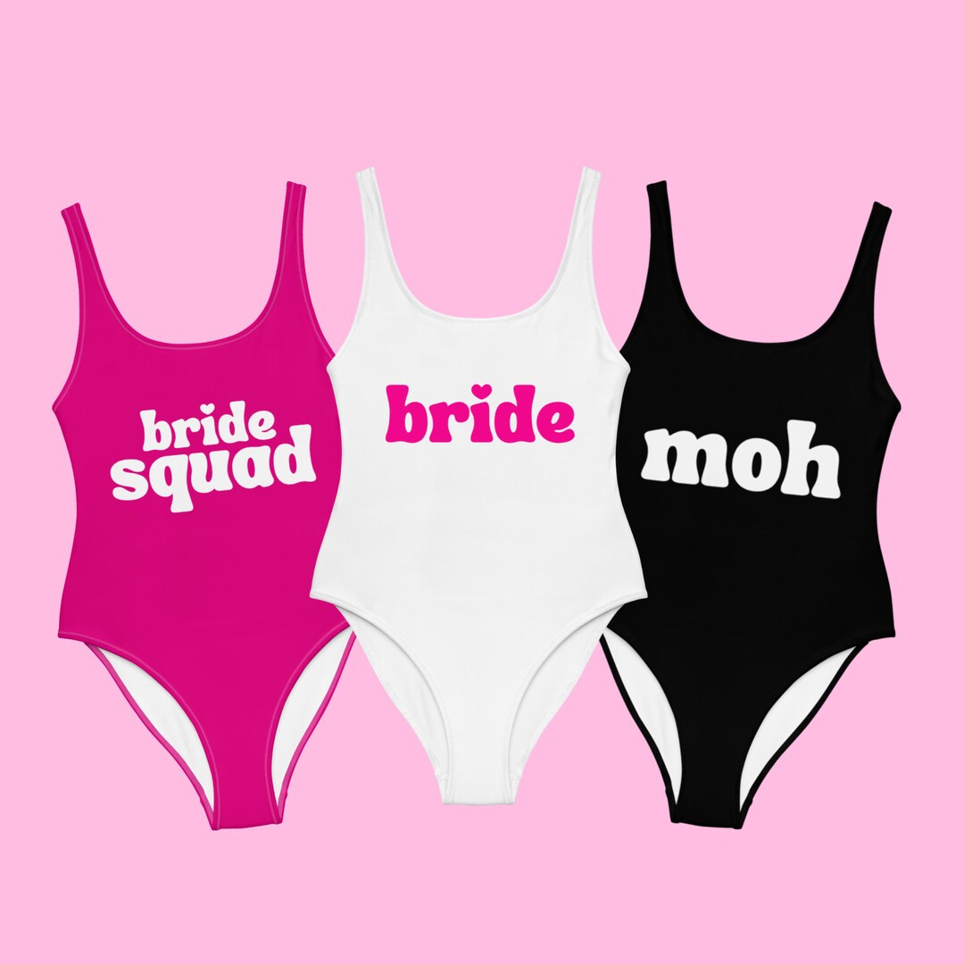 Bride And Bride Squad Swimsuit Pink Bride Swimsuit Barbie Swimsuit