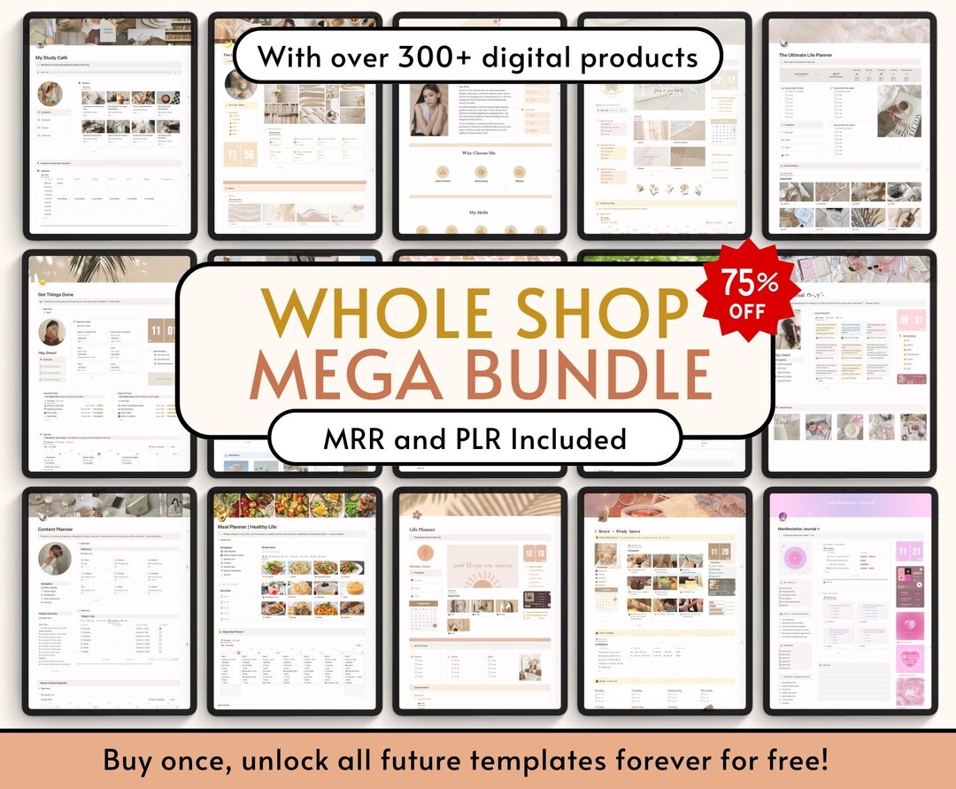 Whole Shop Bundle Unlimited Shop Access Editable Templates With Private ...