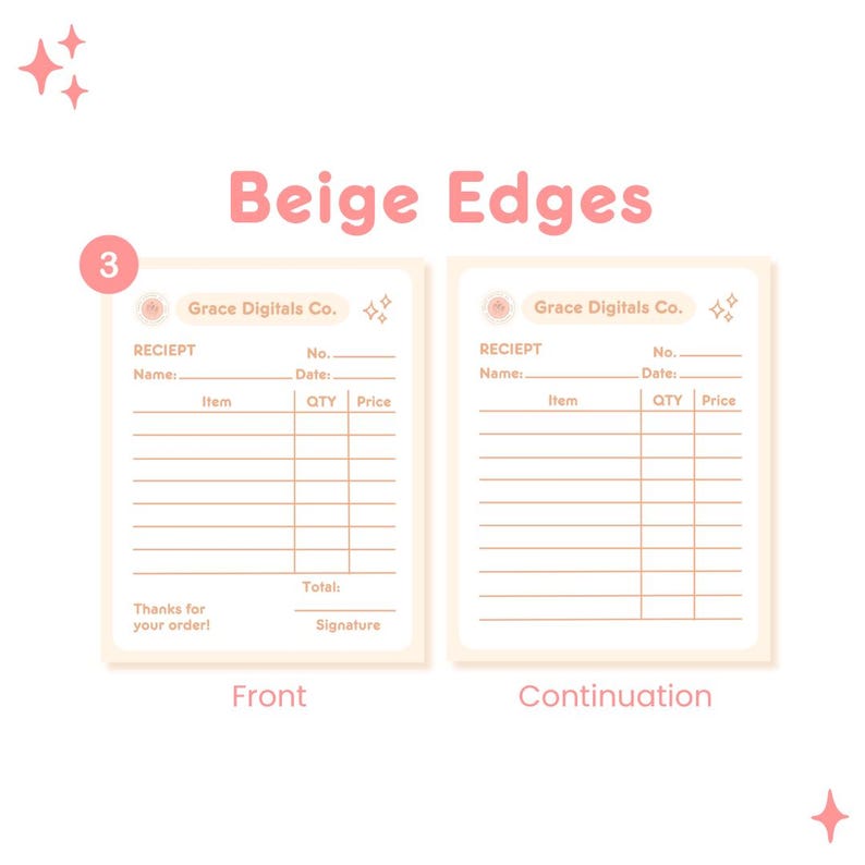 Digital Receipt Canva Template Editable Aesthetic Small Business ...