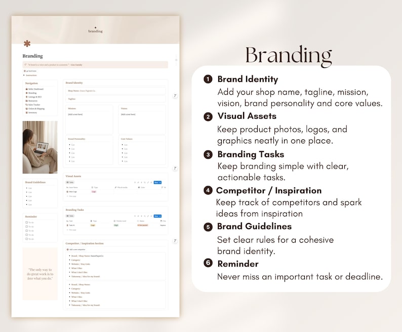 Etsy Seller Hub Notion Template Digital Shop Planner Small Business ...