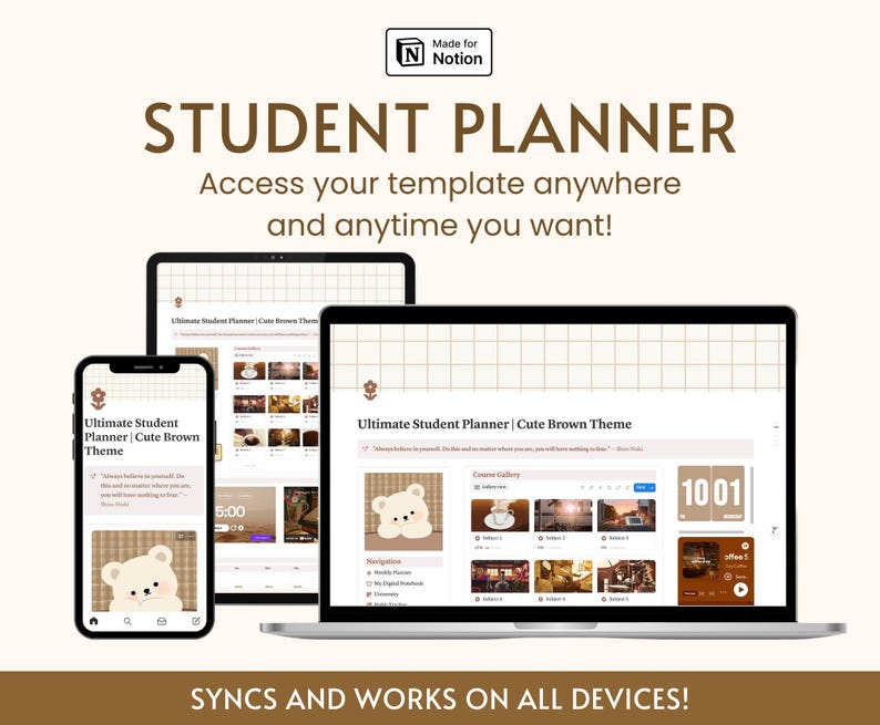 2026 Notion Student Planner All in One Template College Dashboard ...