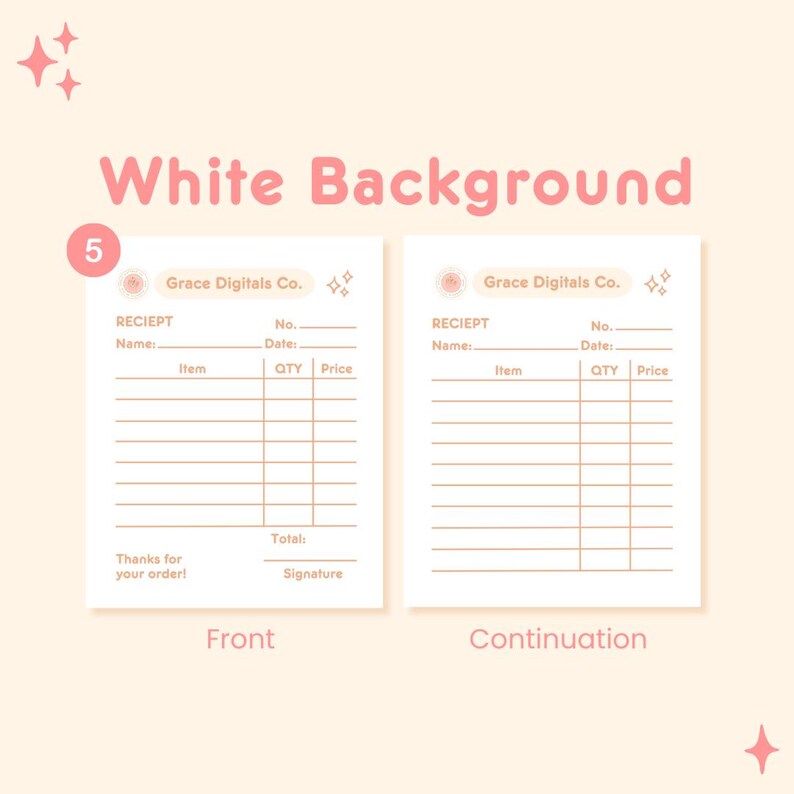 Digital Receipt Canva Template Editable Aesthetic Small Business ...