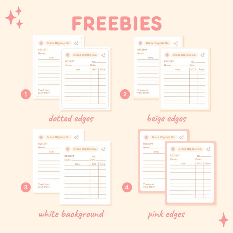 Digital Receipt Canva Template Editable Aesthetic Small Business ...