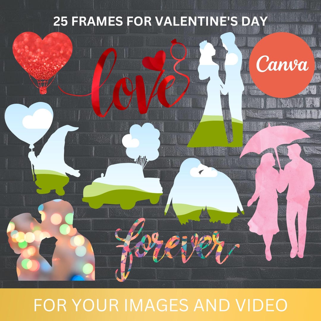 Canva Valentine's Day Frames, Fill Your Own Design, Social Media ...