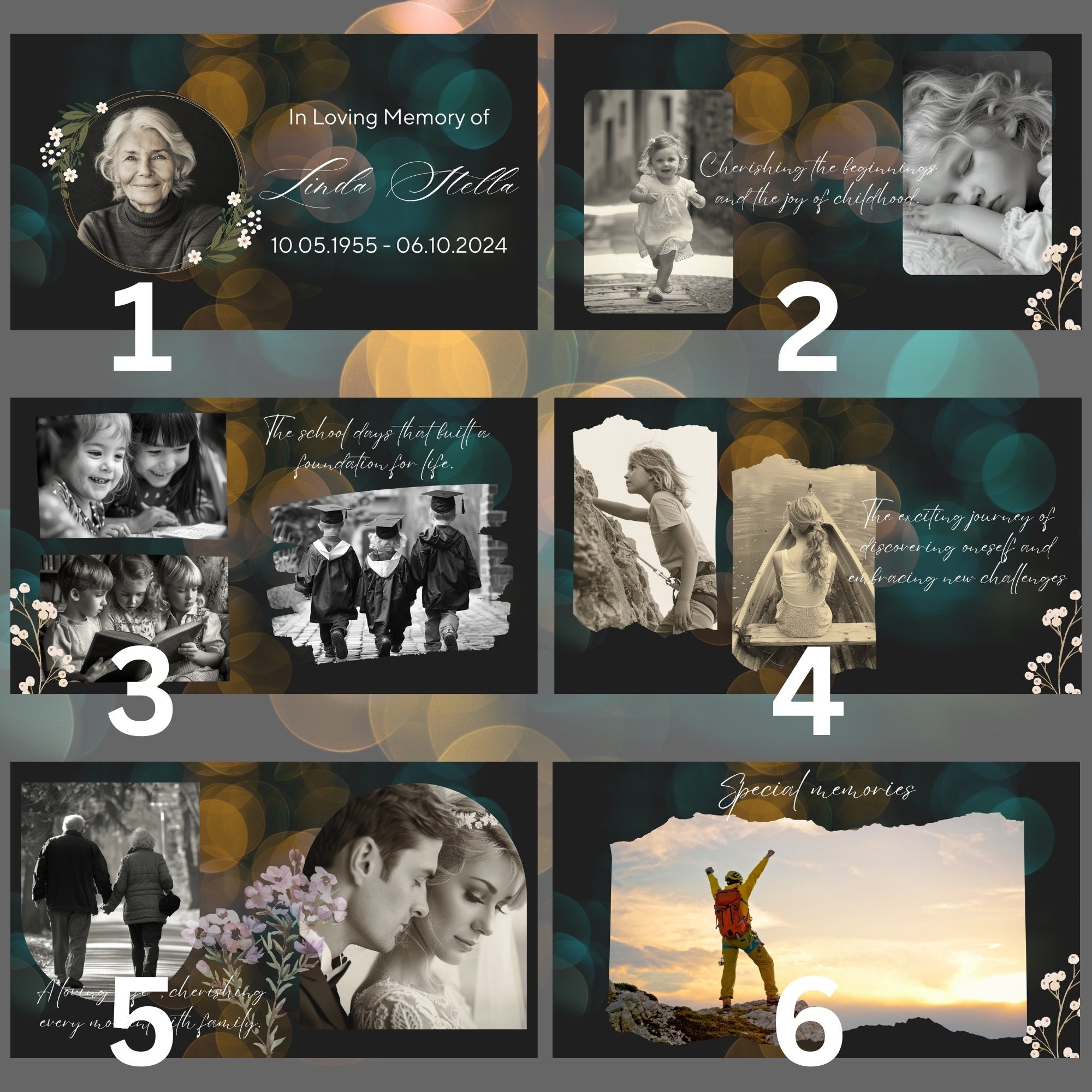 Funeral Slideshow Template, Canva Slideshow, Memorial Video ...