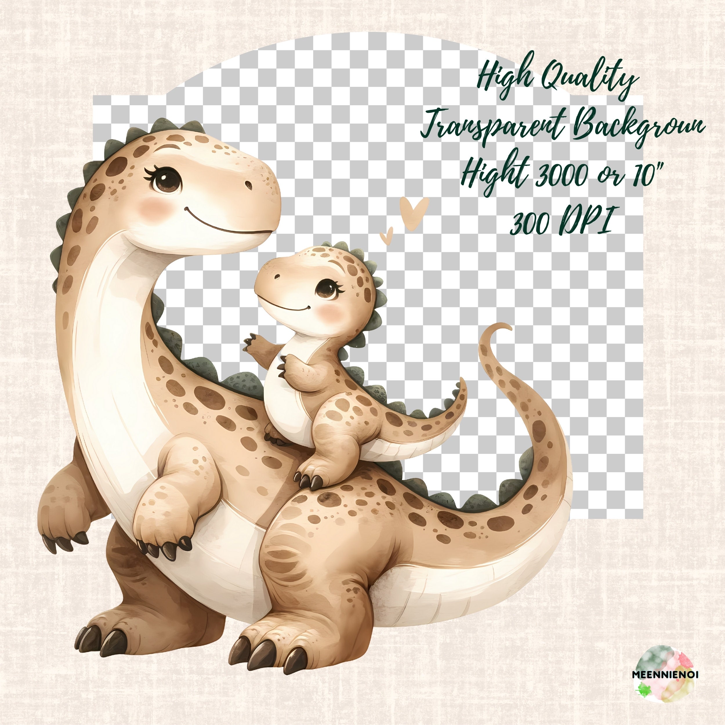 Watercolor Cute Dinosaurs Clipart,20 High Quality Pngs,collection of ...