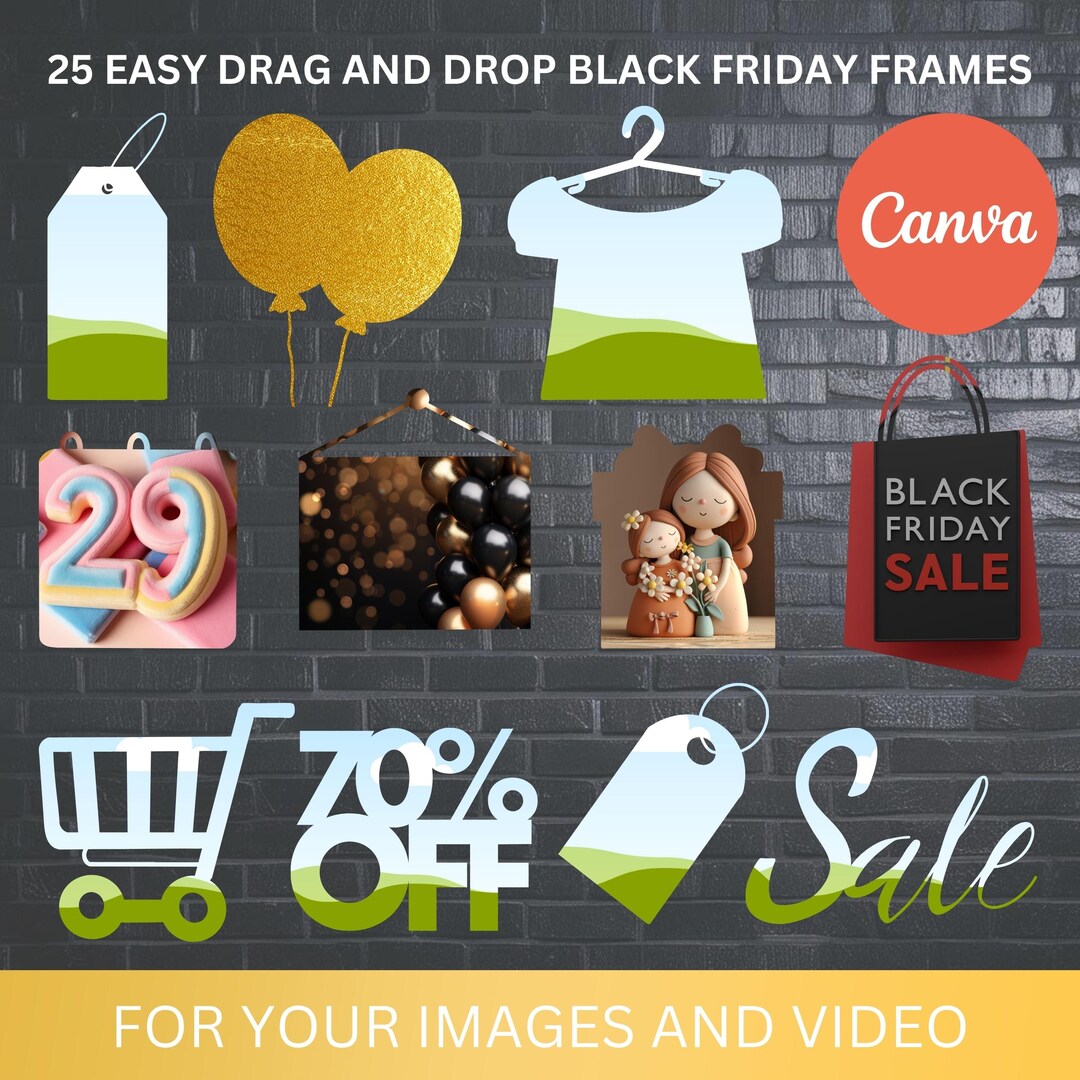 Black Friday Canva Frame, Fill Your Own, Social Media Marketing ...