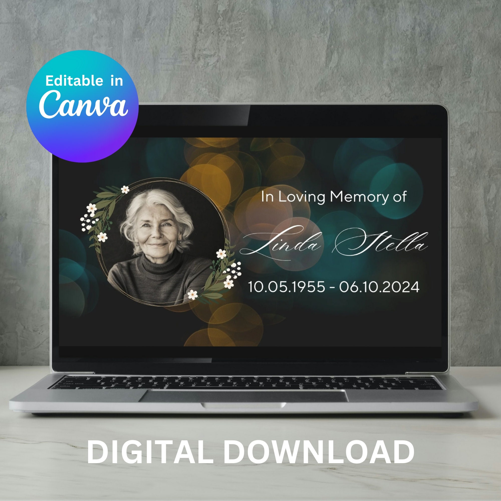 Funeral Slideshow Template, Canva Slideshow, Memorial Video ...