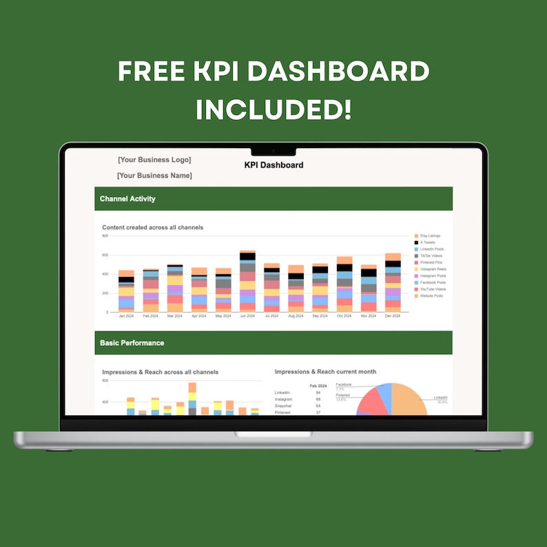 Social Medium Analytics Report - Monthly KPI Tracker With Dashboard - Google Spreadsheet ...