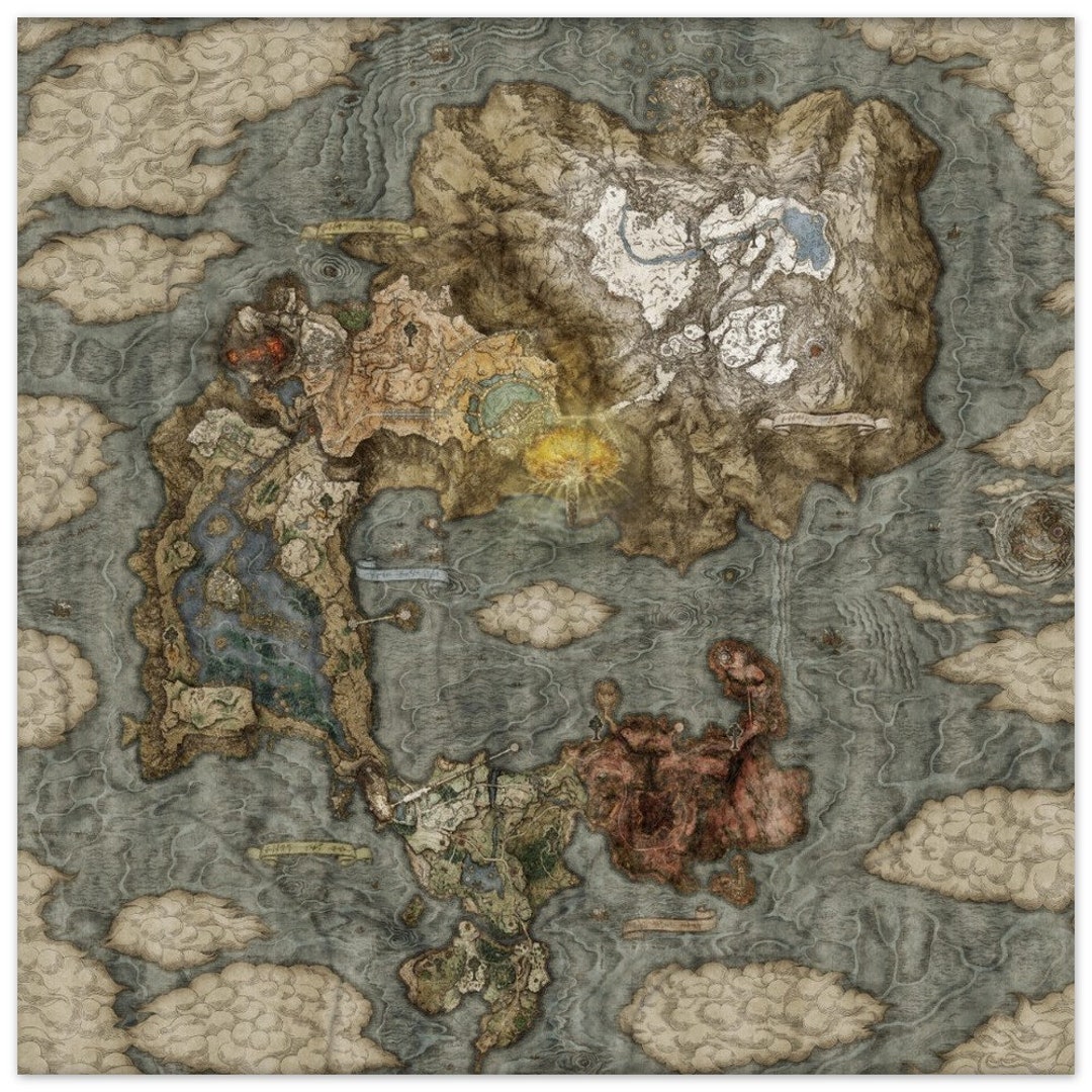 Elden Ring World Map Wall Art Poster - Etsy Australia