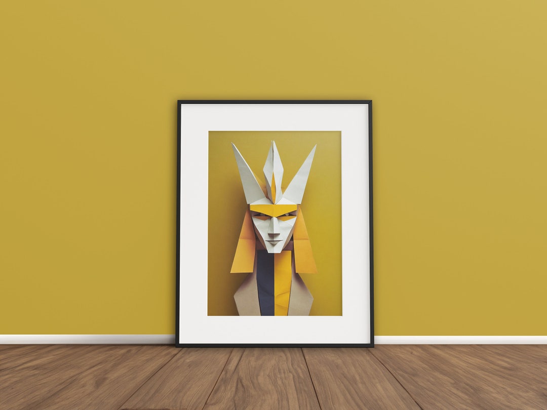 Origami Egyptian God, Divine Pharaoh Art, Geometric Deity Design ...