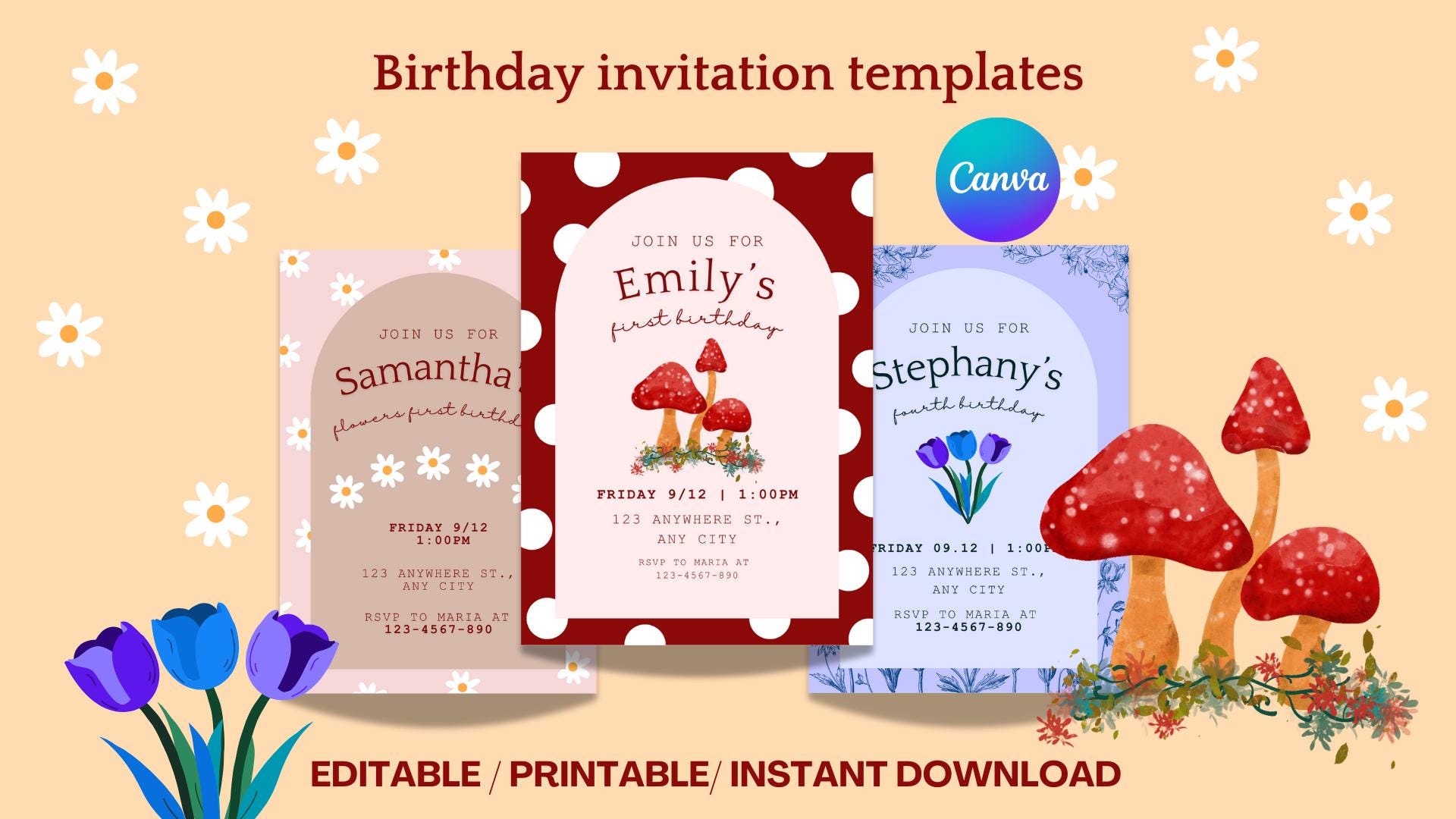 Nature-themed Birthday Invitation Templates | Outdoorsy Birthday Party ...