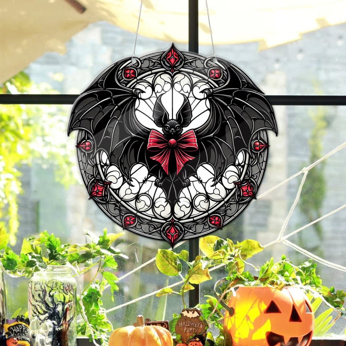 Gothic Bat Acrylic Window Hanging, Gothic Darkness Bat Window Decor ...
