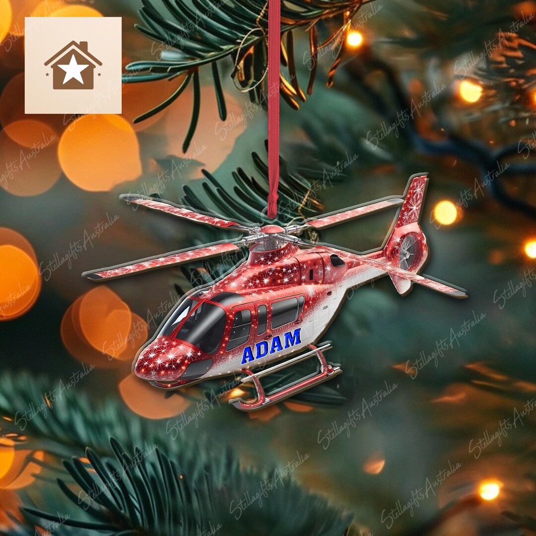 Custom Helicopter Ornament, Flat 2D Helicopter Ornament, Christmas Gift ...