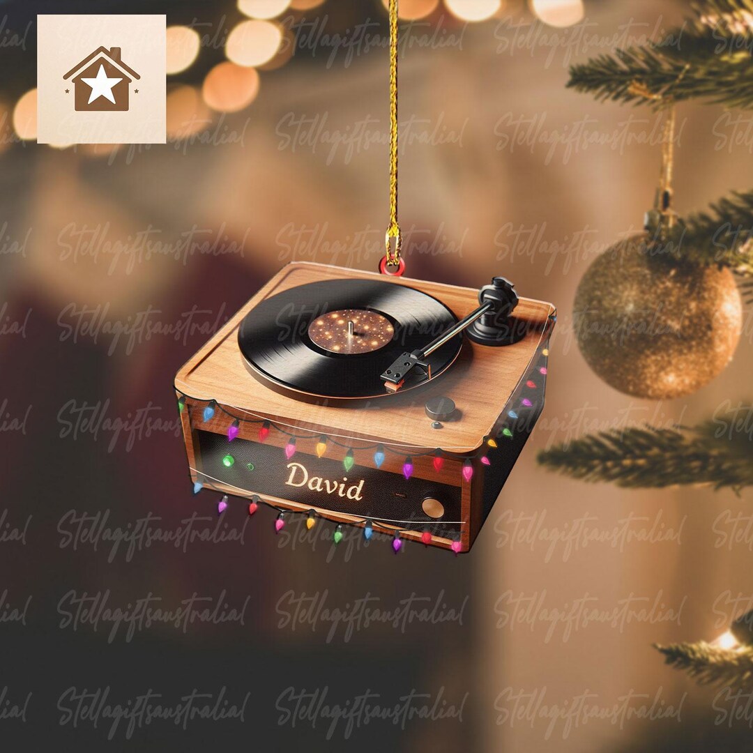 Personalized Vinyl Record Ornament, Vinyl Lovers Ornament, 2D Flat ...