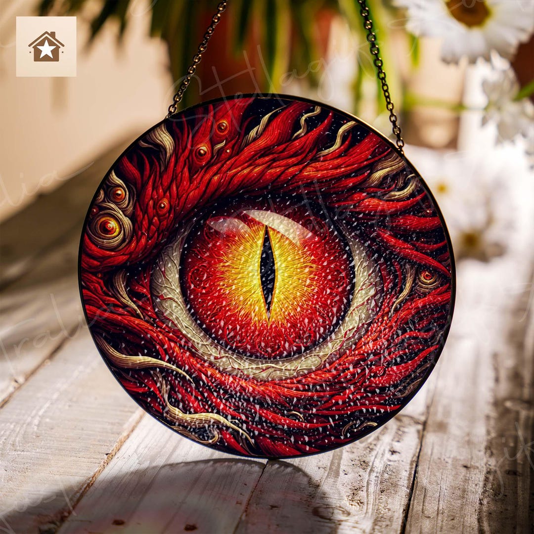 Glass Fantasy Evil Eye Window Hanging, Dragon Eye Decor, Gift for Him ...