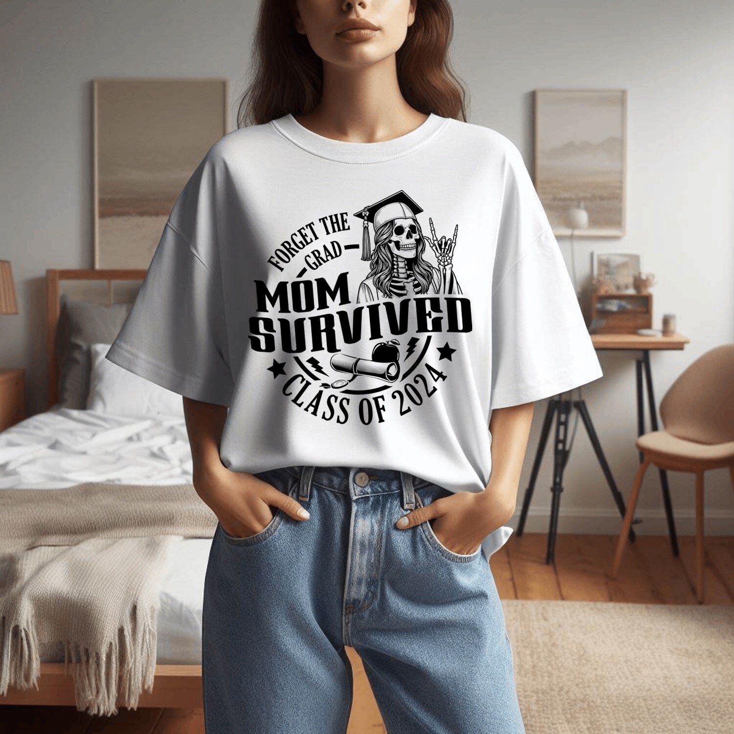 Graduation Mom Survival P Class of 2024 Humor, Funny Grad Gift for Moms ...