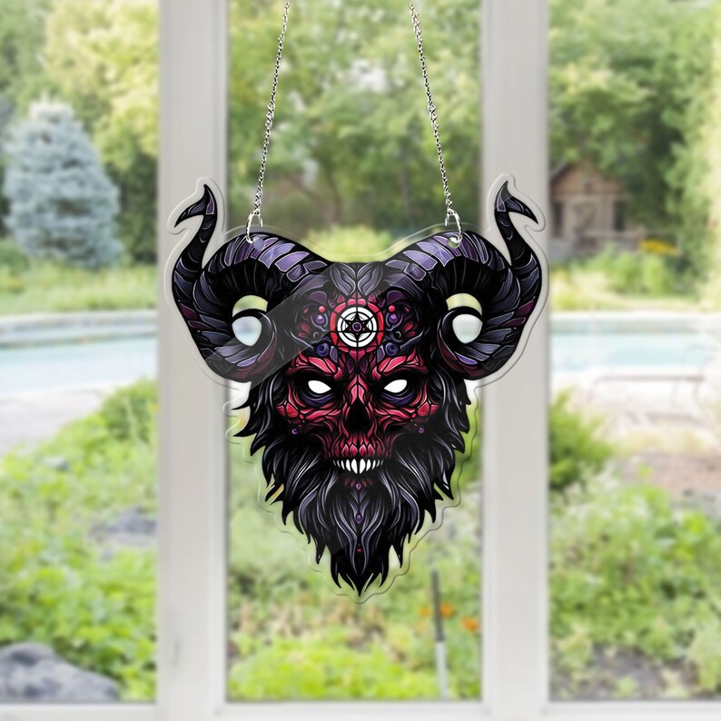 Demon Devil Acrylic Window Hanging, Demon Satanic Decor Sign, Fall ...