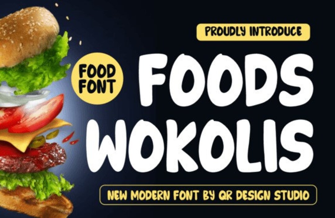 Foods Wokolis Font, Signature Font, Calligraphy Fonts, Monoline Fonts ...