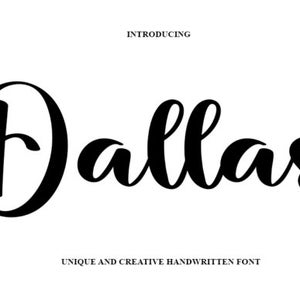 Dallas Font, Casual Font, Fancy Font, Modern Font, Handwritten Font ...