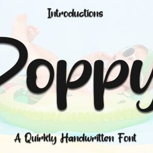 Poppy Font, Handwritten Font, Monoline Font, Cricut Fonts, Casual Font ...