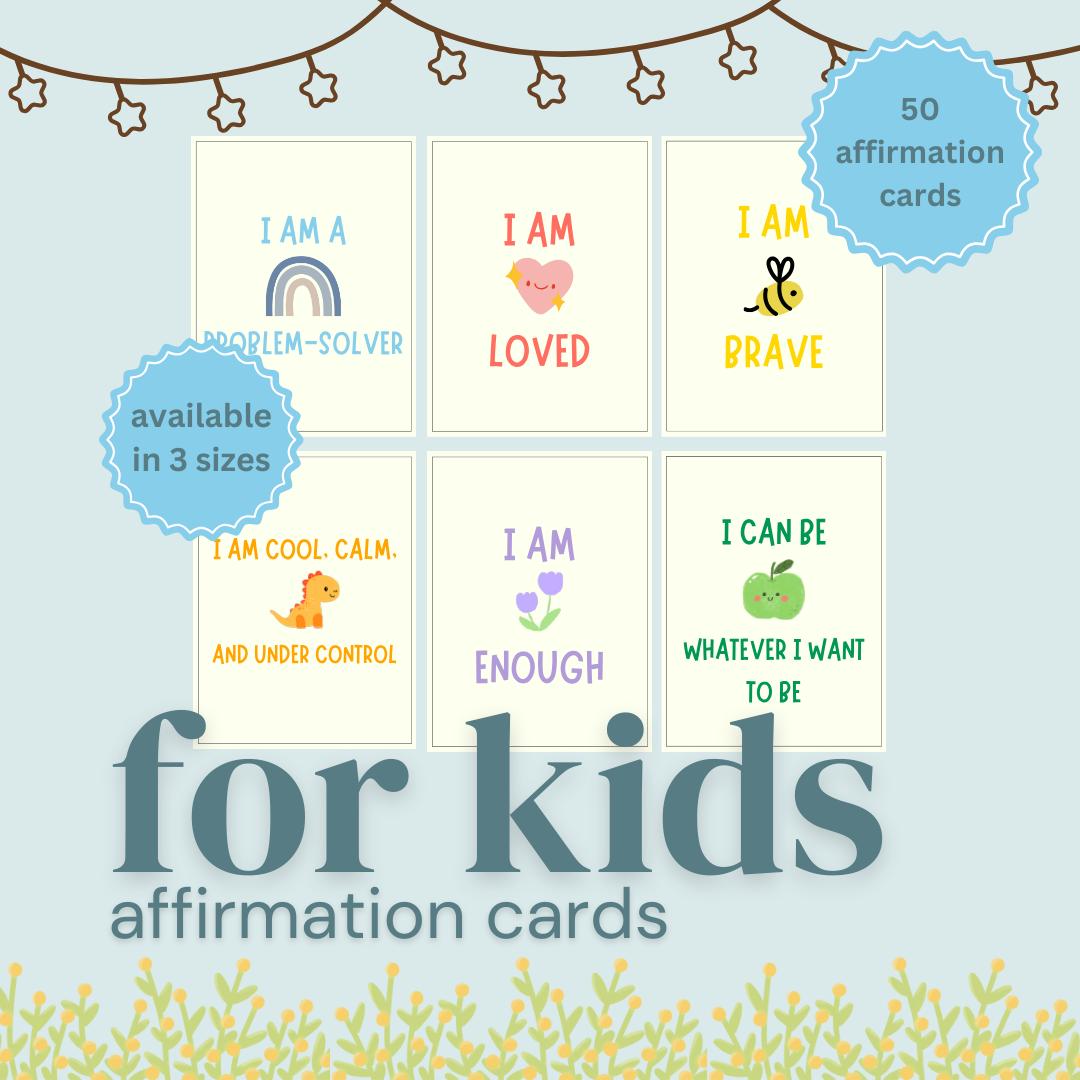 Printable Affirmation Cards for Kids | Positive Affirmations for Kids ...