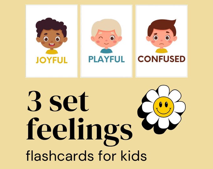 Montessori EMOTIONS Flashcards, Feelings Flashcards for Kids, Printable ...