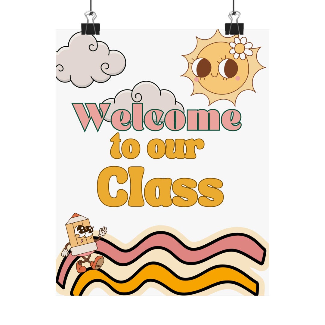 Colorful Classroom Welcome Poster for Kids, School Decor, Teacher Gift ...