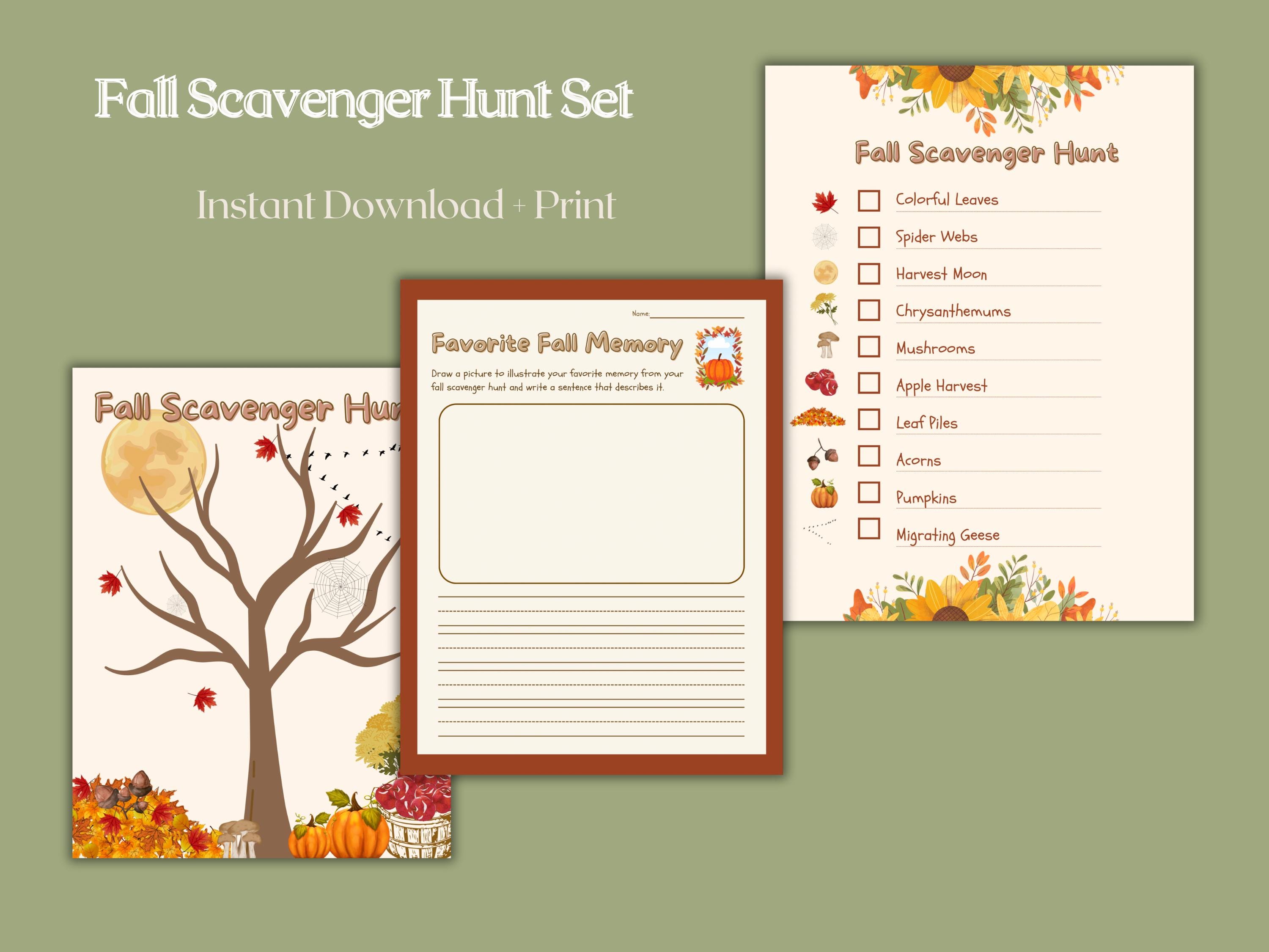 Fall Scavenger Hunt Printable - Etsy