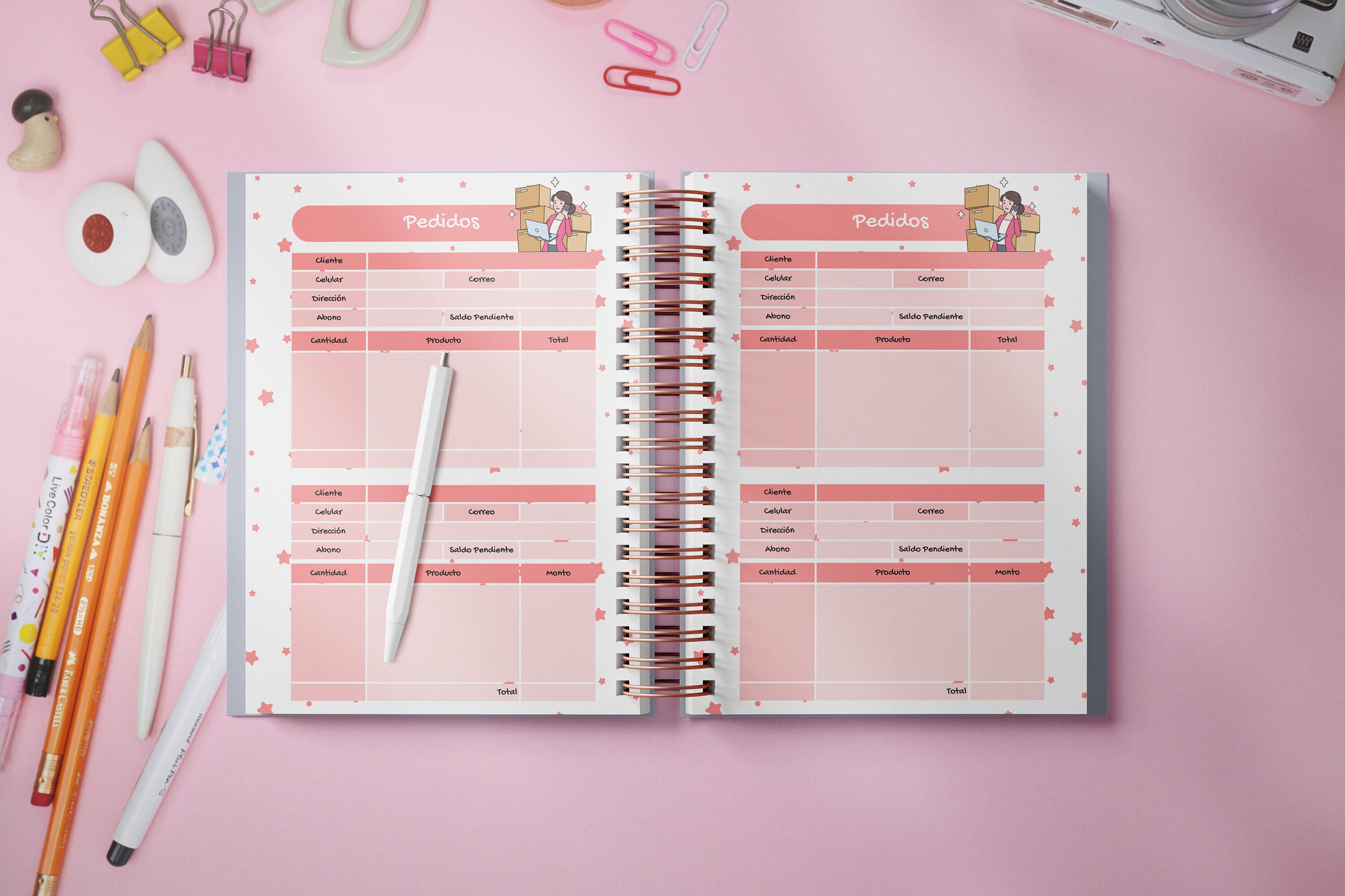 Printable Entrepreneurial Agenda Order Table Expense Control Inventory ...