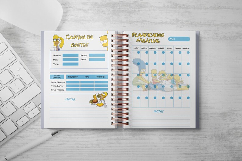 Planner A5 the Simpsons Printable Monthly and Weekly Agenda 2024/2025 ...