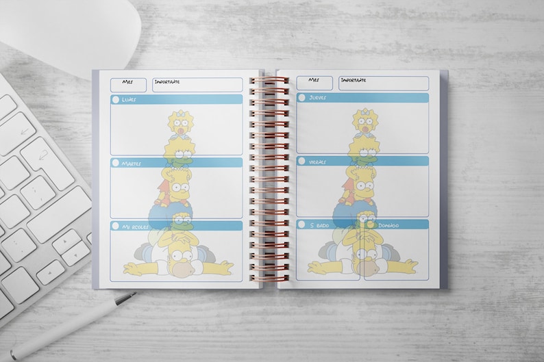 Planner A5 the Simpsons Printable Monthly and Weekly Agenda 2024/2025 ...