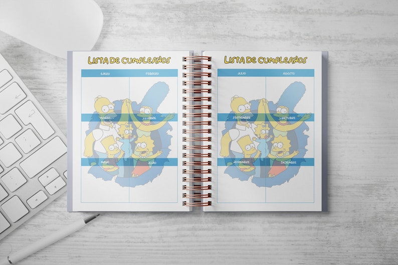 Planner A5 the Simpsons Printable Monthly and Weekly Agenda 2024/2025 ...