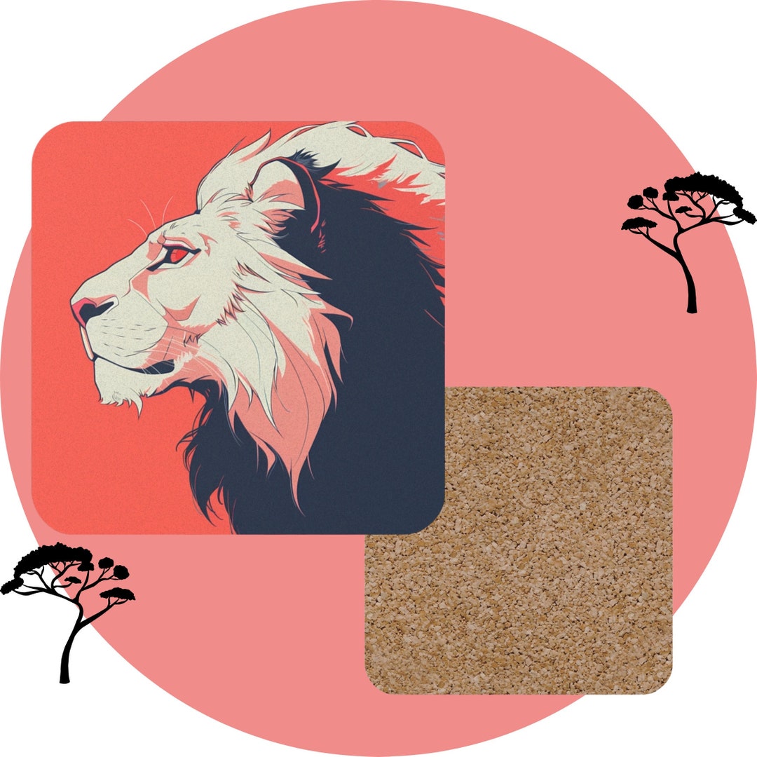 Lion Coaster, King of the Jungle, Leo Gift, Lion Pride, Exotic Animal ...