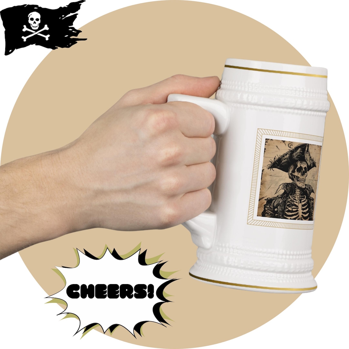Pirate Stein, Hoist the Jolly Roger, Skeleton Pirate, Skeleton Stein ...