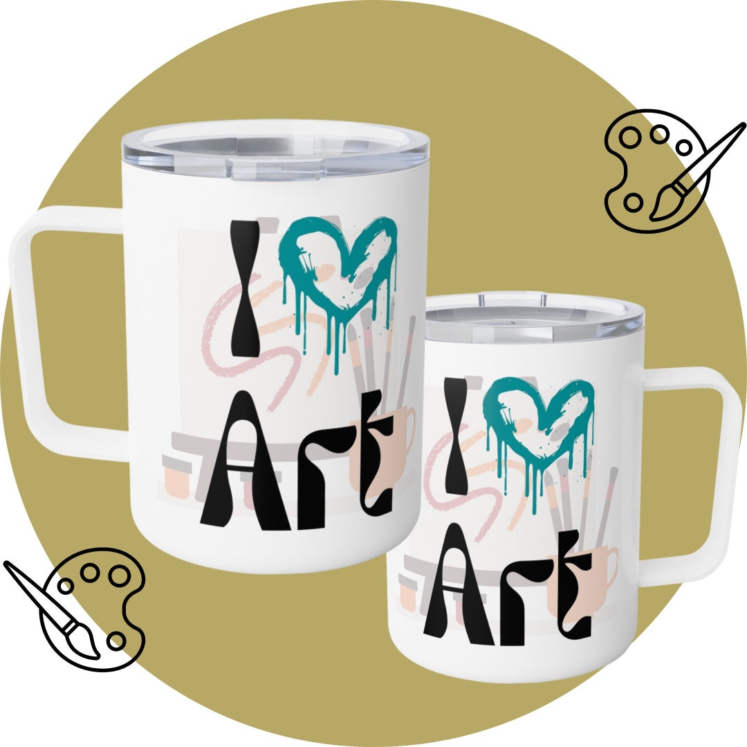 I Heart Art, Artist Mug,art Student Gift,artist Gift,art Supplies Mug ...