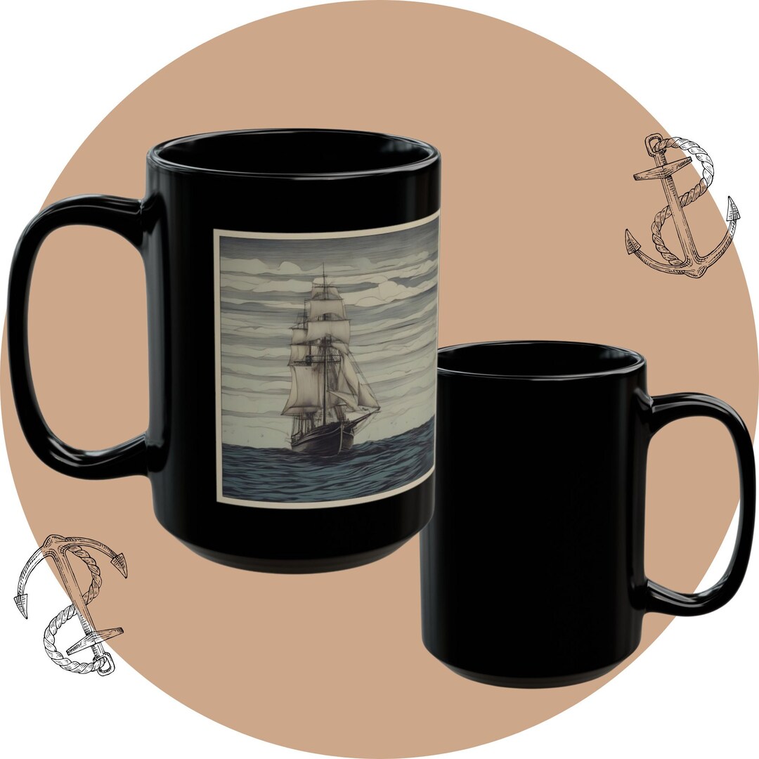 Sea Boat Mug, Pirate Ship Mug, Pirate Gift, Nautical Gift, Ocean Mug ...
