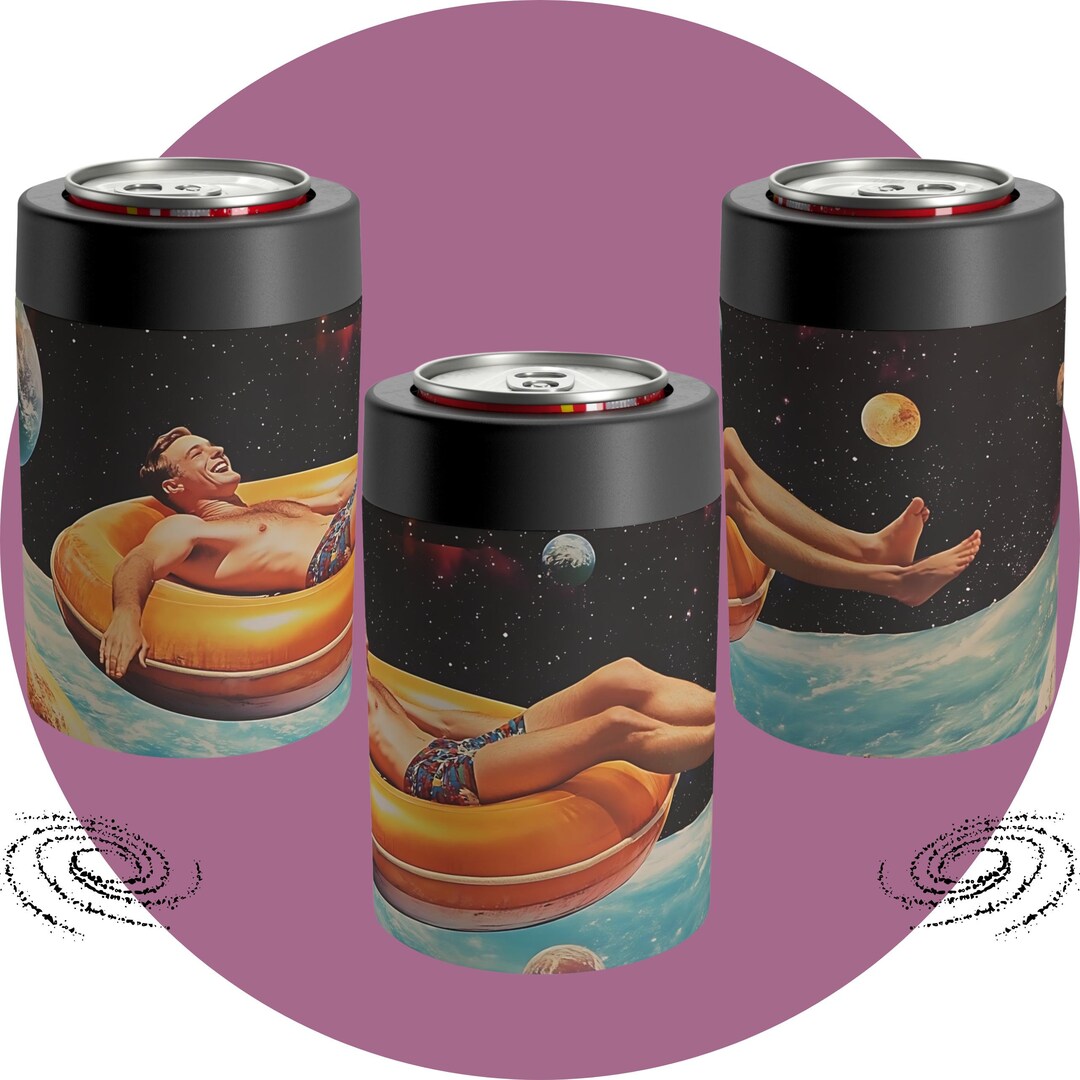 Scifi Can Cooler,insulated Can Cooler,trippy Cooler,spaceman Gift ...