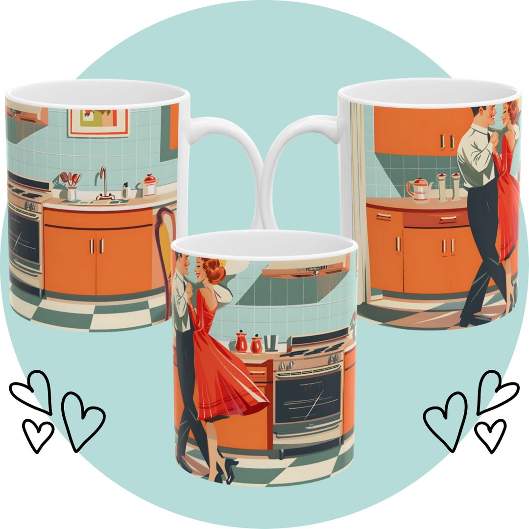 Kitchen Dancing Mug, Couple Dancing, Vintage Inspired Mug, Good Morning ...