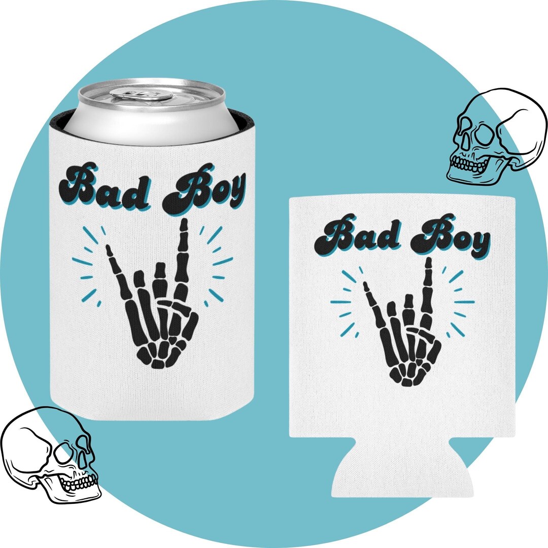 Bad Boy Can Cooler, Skeleton Hand, Rebel Gift, Rebellious Gift,attitude ...