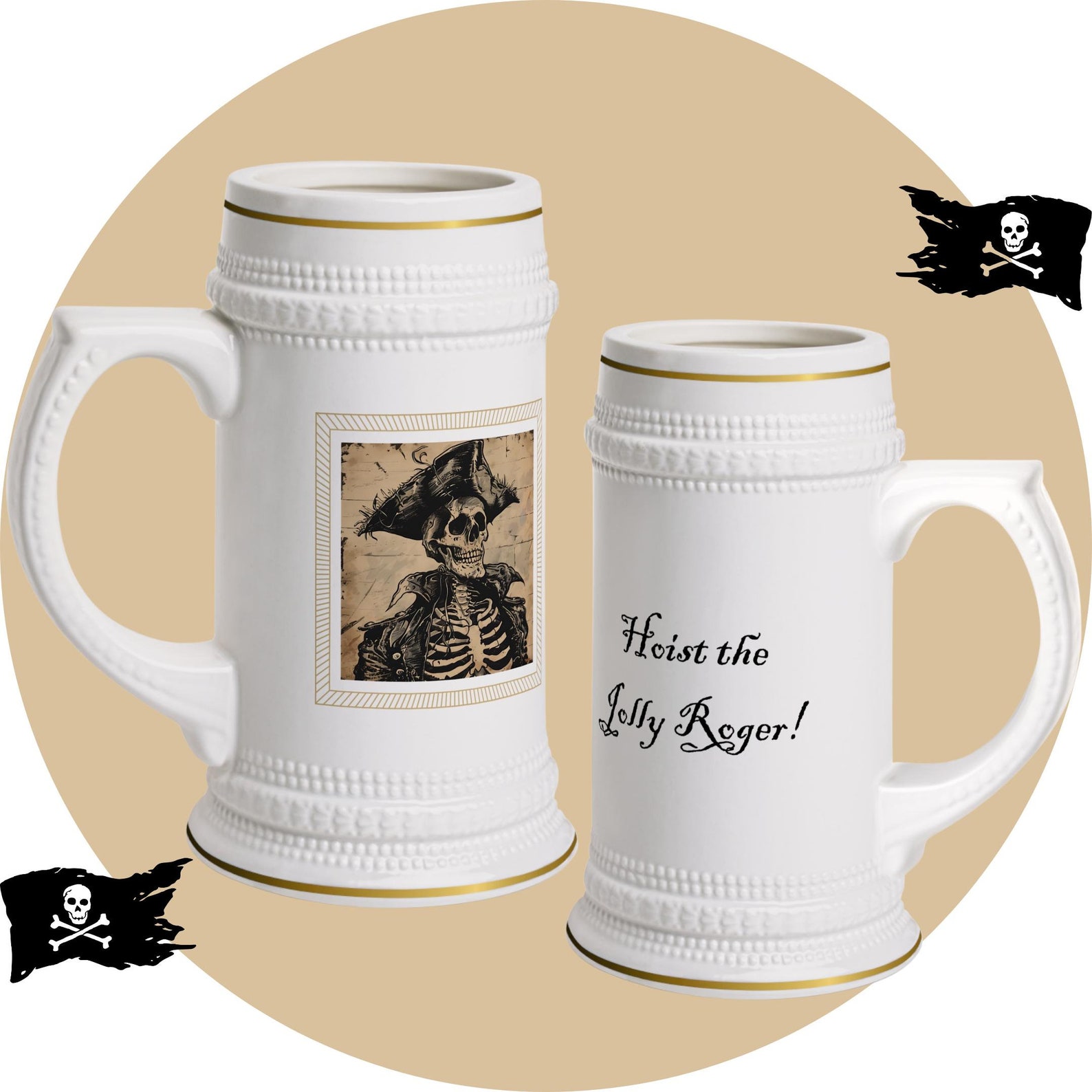 Pirate Stein, Hoist the Jolly Roger, Skeleton Pirate, Skeleton Stein ...
