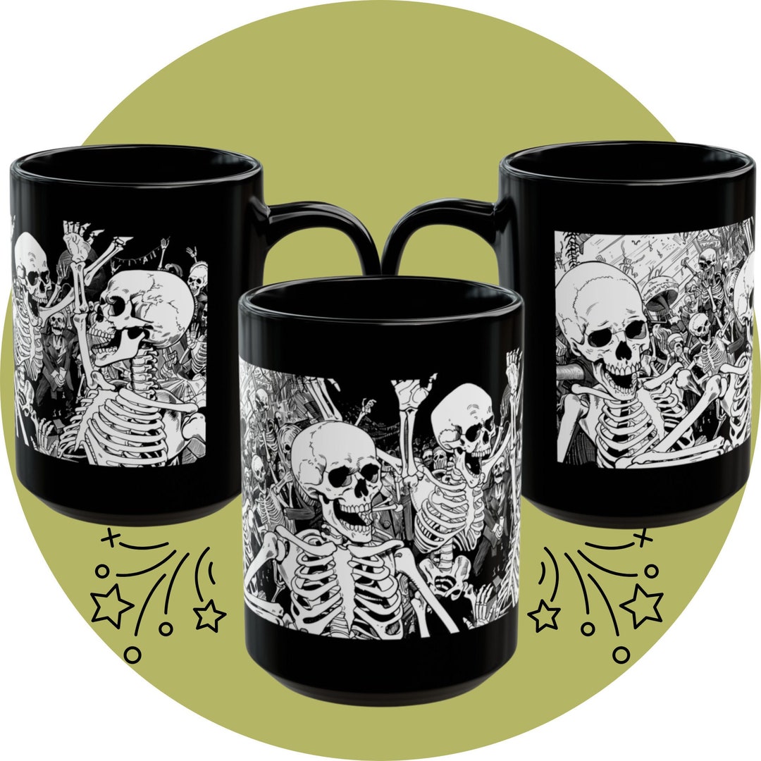 Skelly Party Mug, Skeleton Mug, Halloween Gift, Halloween Birthday ...