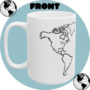 World Map Gift Mug, Travel Lover Gift,globe Mug, Geography Mug ...