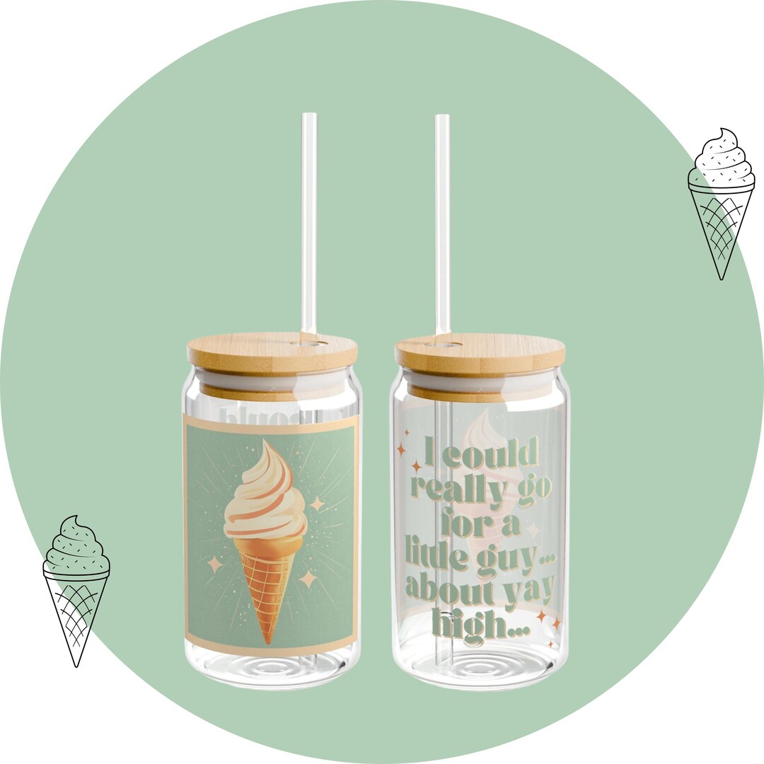 Little Guy Sipper, Glass Sipper, Ice Cream Glass, Diet Gift, Diet Humor ...