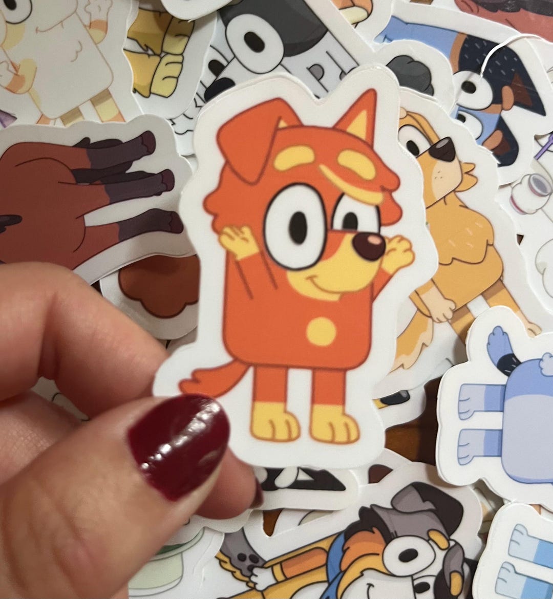 Bluey Sticker Waterproof Sticker Dusty Bluey and Friends - Etsy