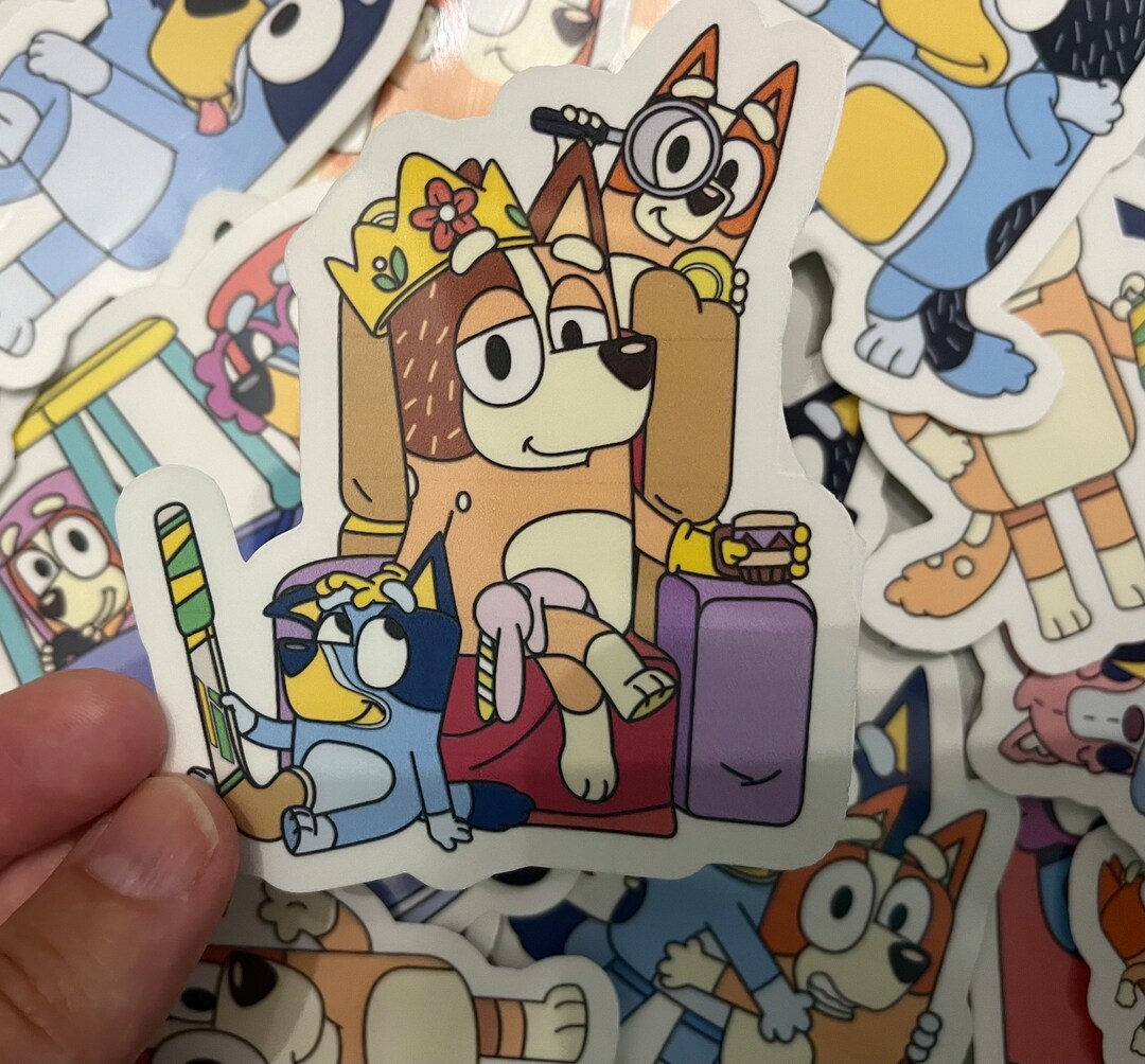 Bluey Waterproof Sticker Bluey, Bingo and Chilli. Queen Mom - Etsy